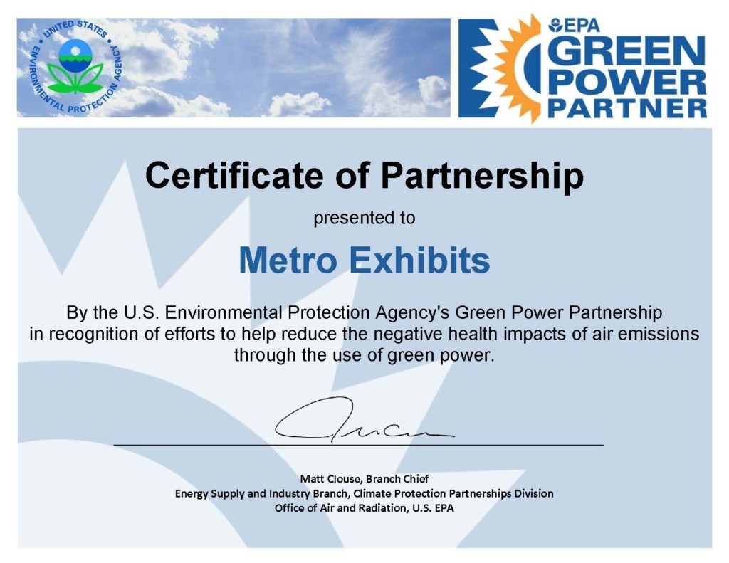 EPA Green Power Partner - Metro Exhibits